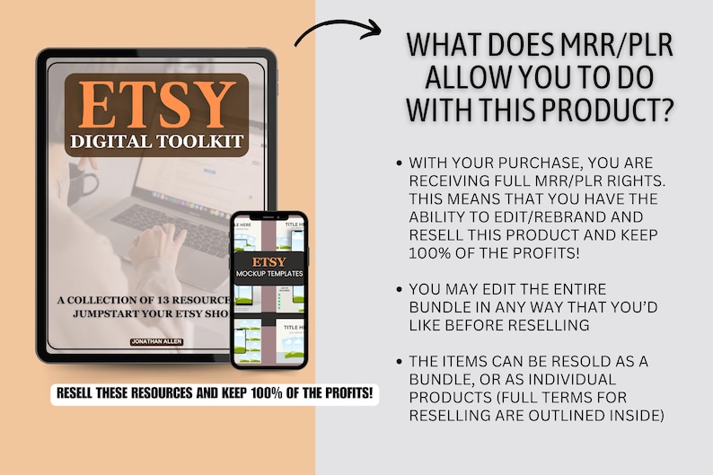 Etsy Shop Starter Bundle: Guides, Templates, Mockups (MRR & PLR) - Etsy