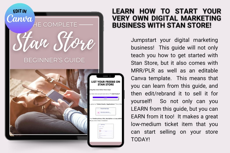 Stan Store Beginner's Guide: DFY Digital Marketing Ebook (MRR & PLR) - Etsy