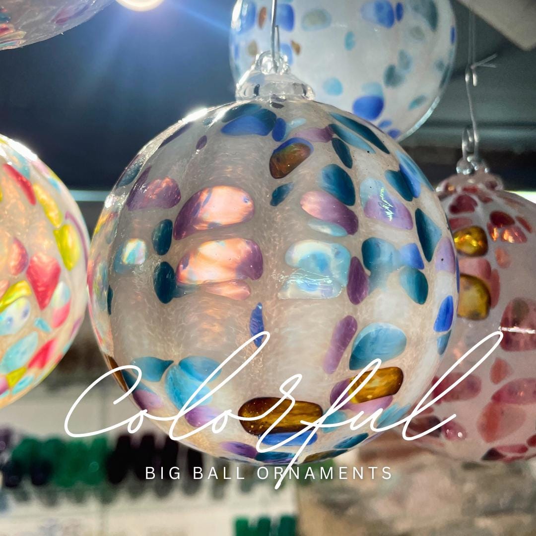 Colourful Large Blown Glass Ball Ornaments - Etsy