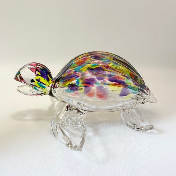Blown Glass Leatherback Sea Turtle With Hot Sculpted Crystal | Etsy
