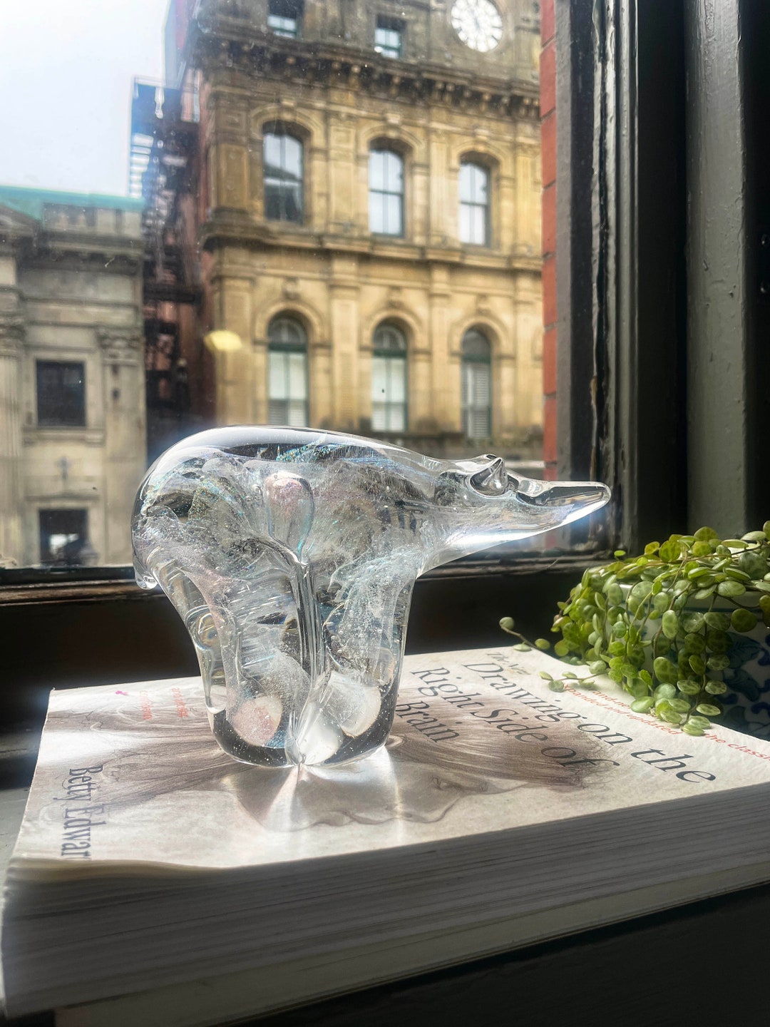 Transparent Dichroic Crystal Blown Glass Hand Sculpted Polar Bear - Etsy