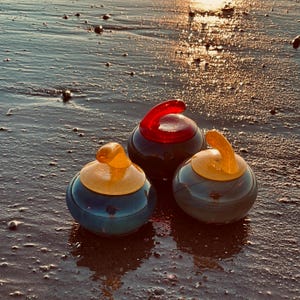 Handcrafted Canadian Blown Glass Crystal Curling Rock Decoration - Etsy