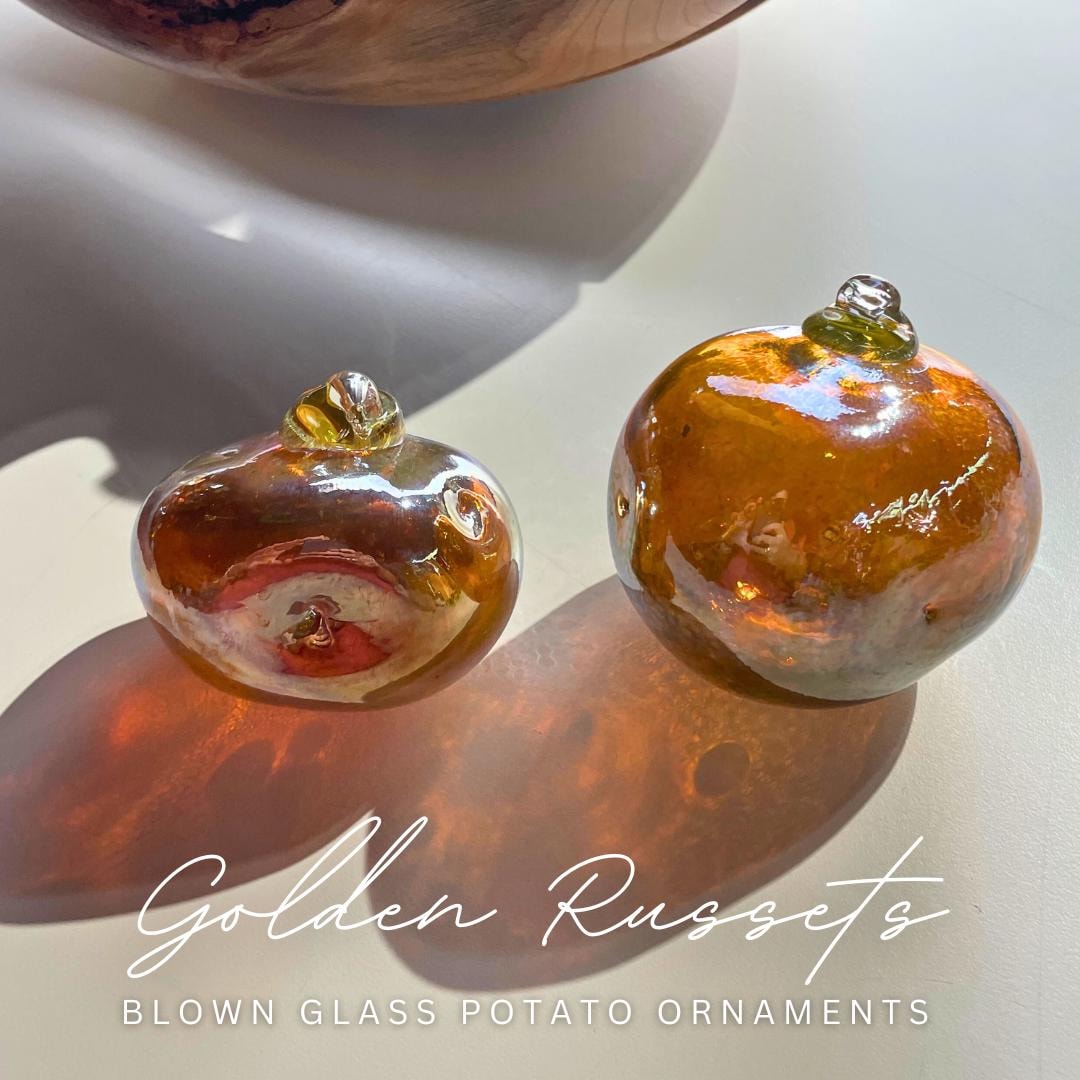 Blown Glass Golden Russet Potato Ornaments - Etsy