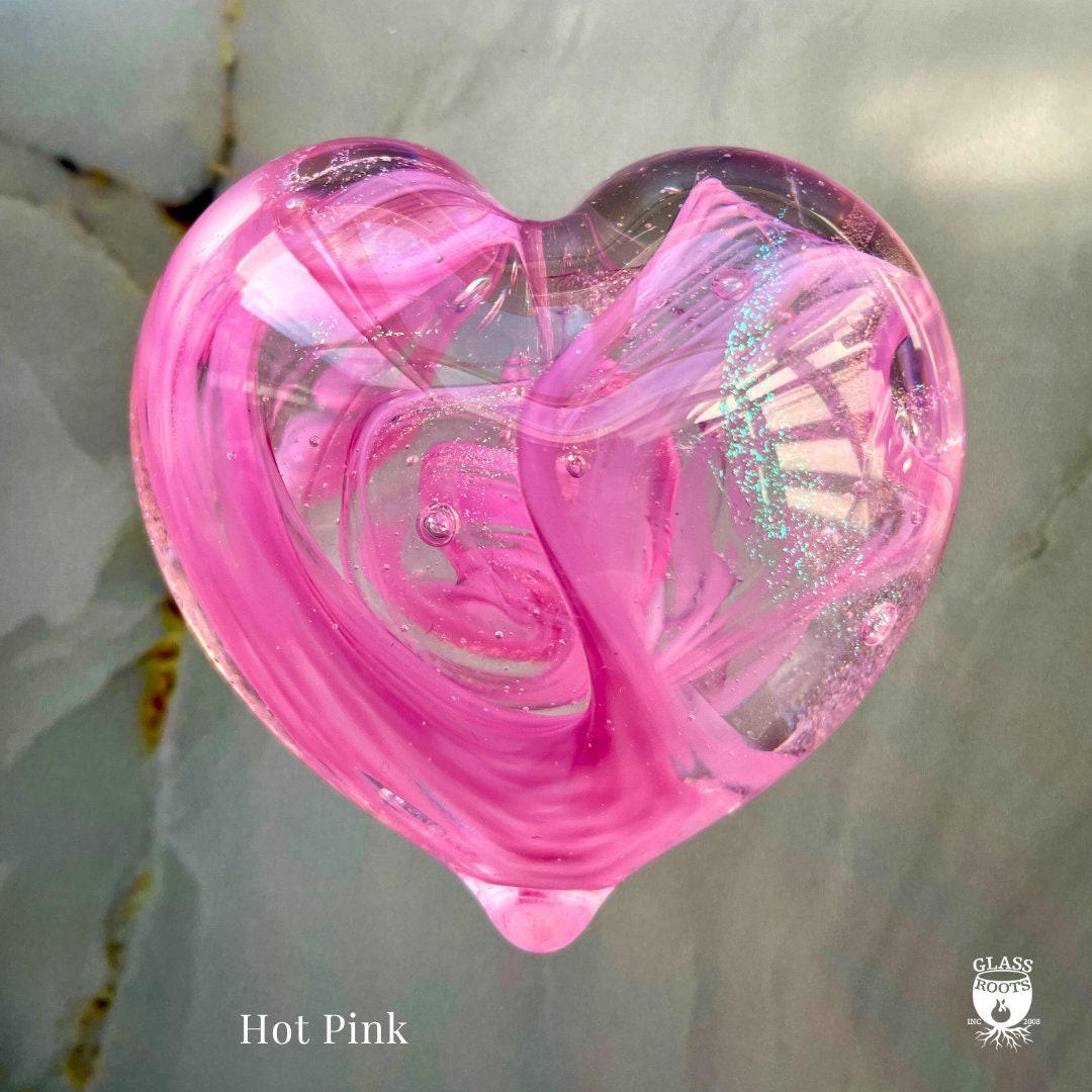 Hand Blown Dichroic Crystal Opal Glass Hearts - Etsy