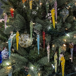 Handmade Blown Glass Icicle Ornaments - Etsy