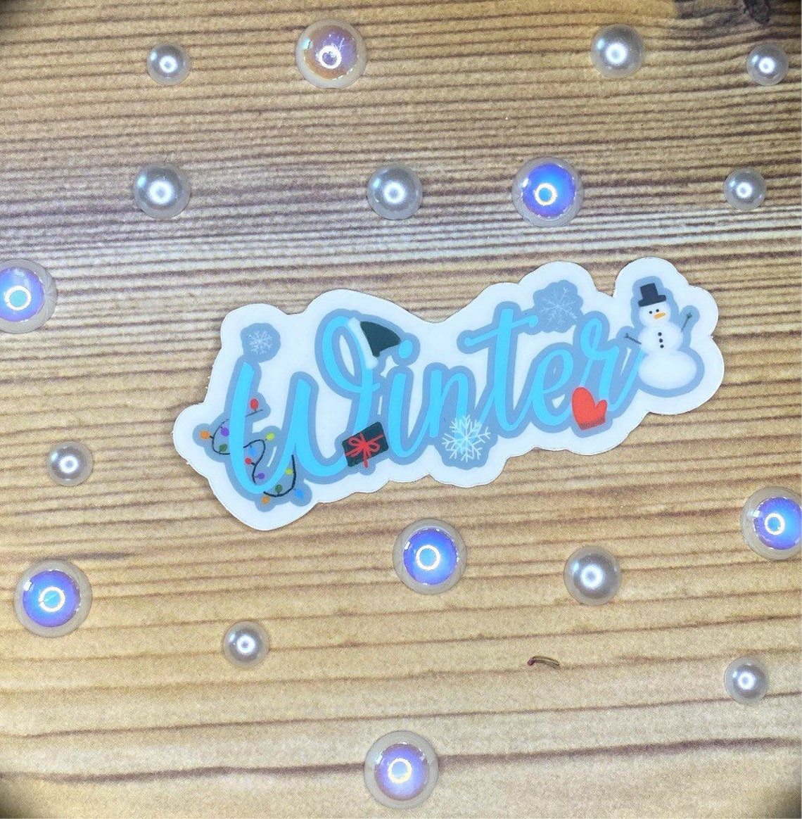 Winter Word Sticker, Winter Sticker, Season Sticker, Seasonal Sticker ...