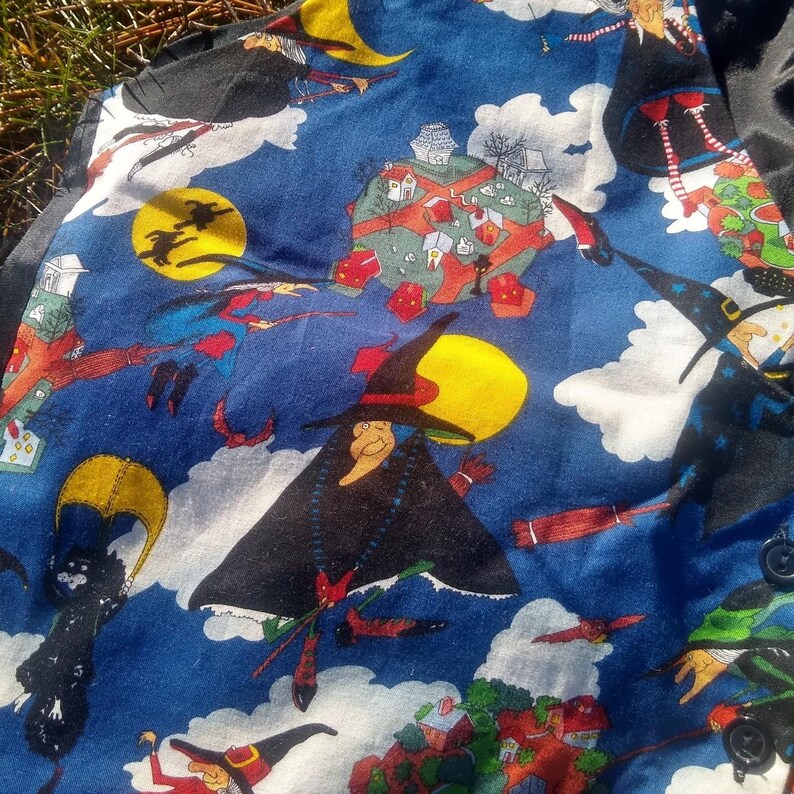 Vintage Halloween Witch Patterned Vest - Etsy