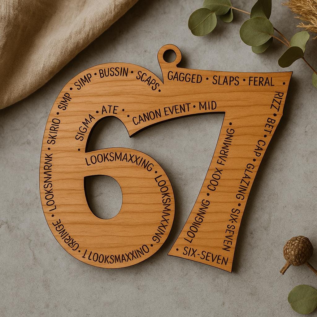 Funny 67 Slang Ornament 2025 • Trending Teen Joke 6 7 • Viral Tiktok ...