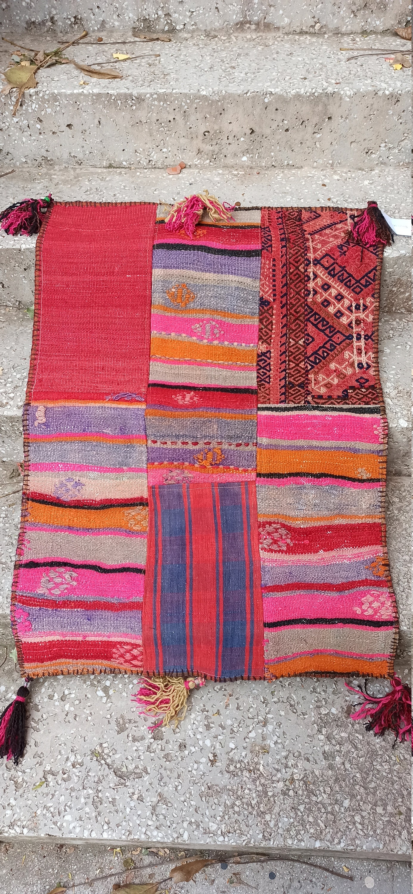 2.1x3.1 ft Turkish Patchwork Pink Kilim Doormat Rug Kilim | Etsy