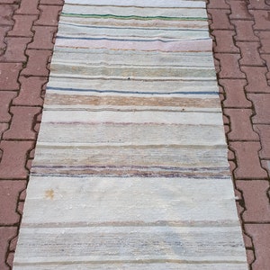 Turkish Runner Pastel Kilim Rug 6.6x3.1 Ft. Distressed - Etsy