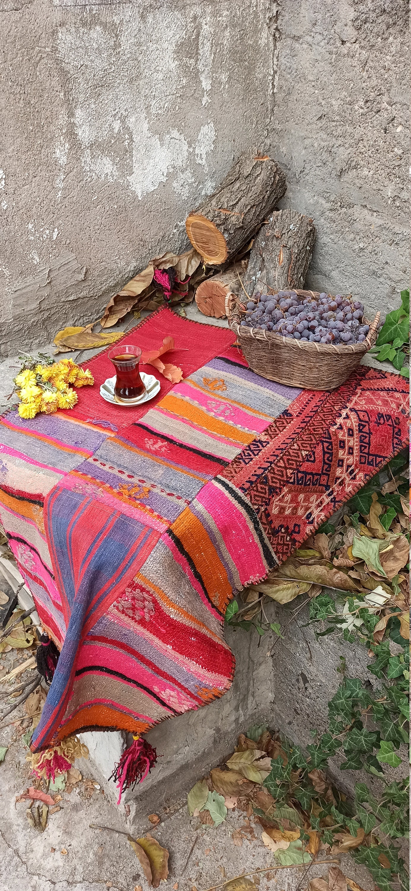 2.1x3.1 ft Turkish Patchwork Pink Kilim Doormat Rug Kilim | Etsy