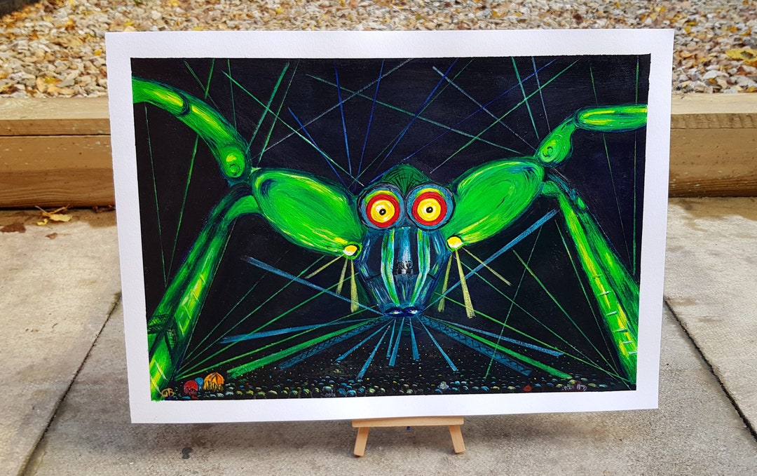 Laser Spider - Original A3 Acrylic Painting on 240gsm Paper - Inspired ...
