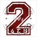 Number 2 With Greek Letters (crimson/red/delta) - Etsy