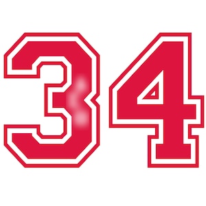 Number 34 With Greek Letters (sorority/crimson/1913) - Etsy