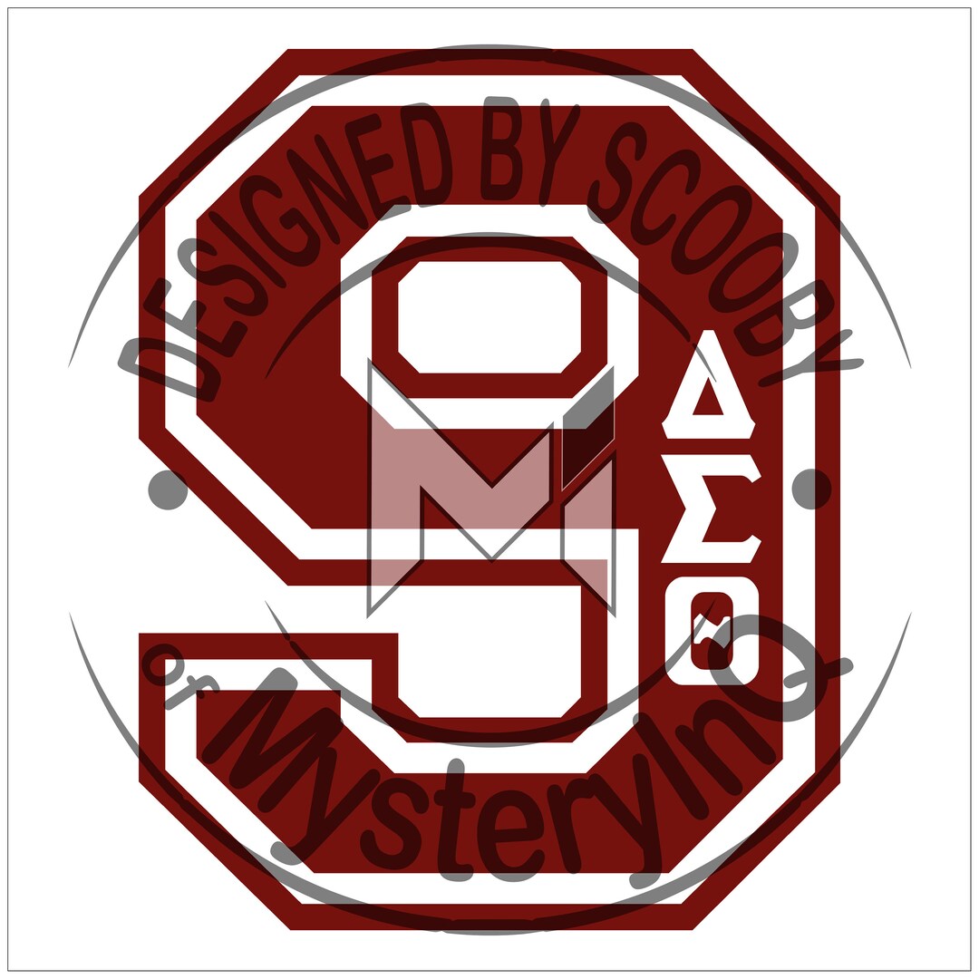 Number 9 With Greek Letters (crimson/red/delta) - Etsy
