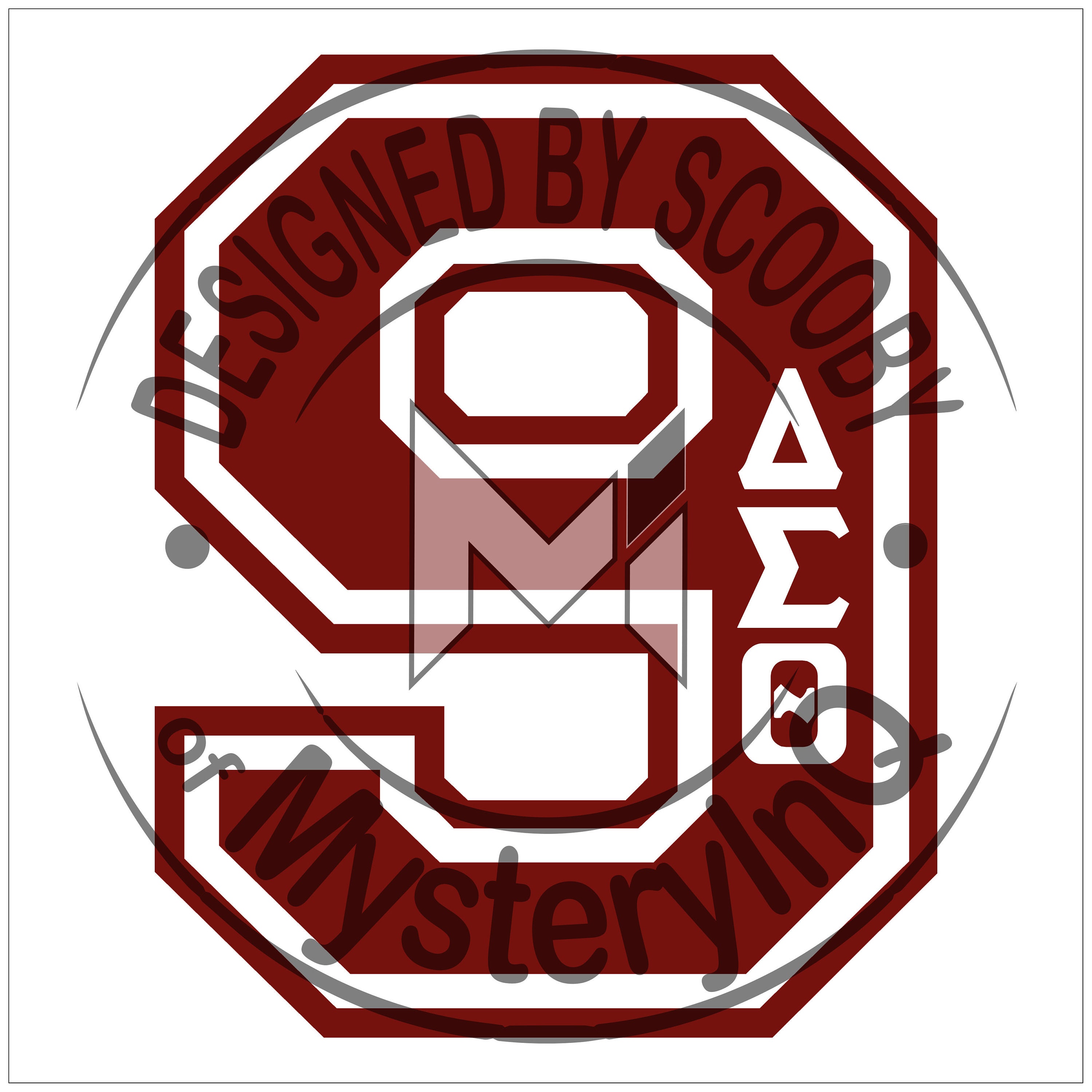 Number 9 With Greek Letters (crimson/red/delta) - Etsy