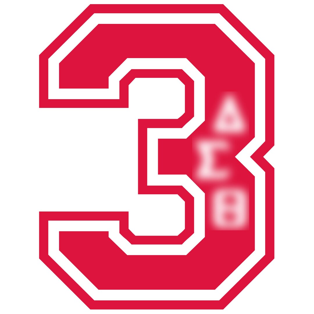 Number 3 With Greek Letters (sorority/crimson/1913) - Etsy