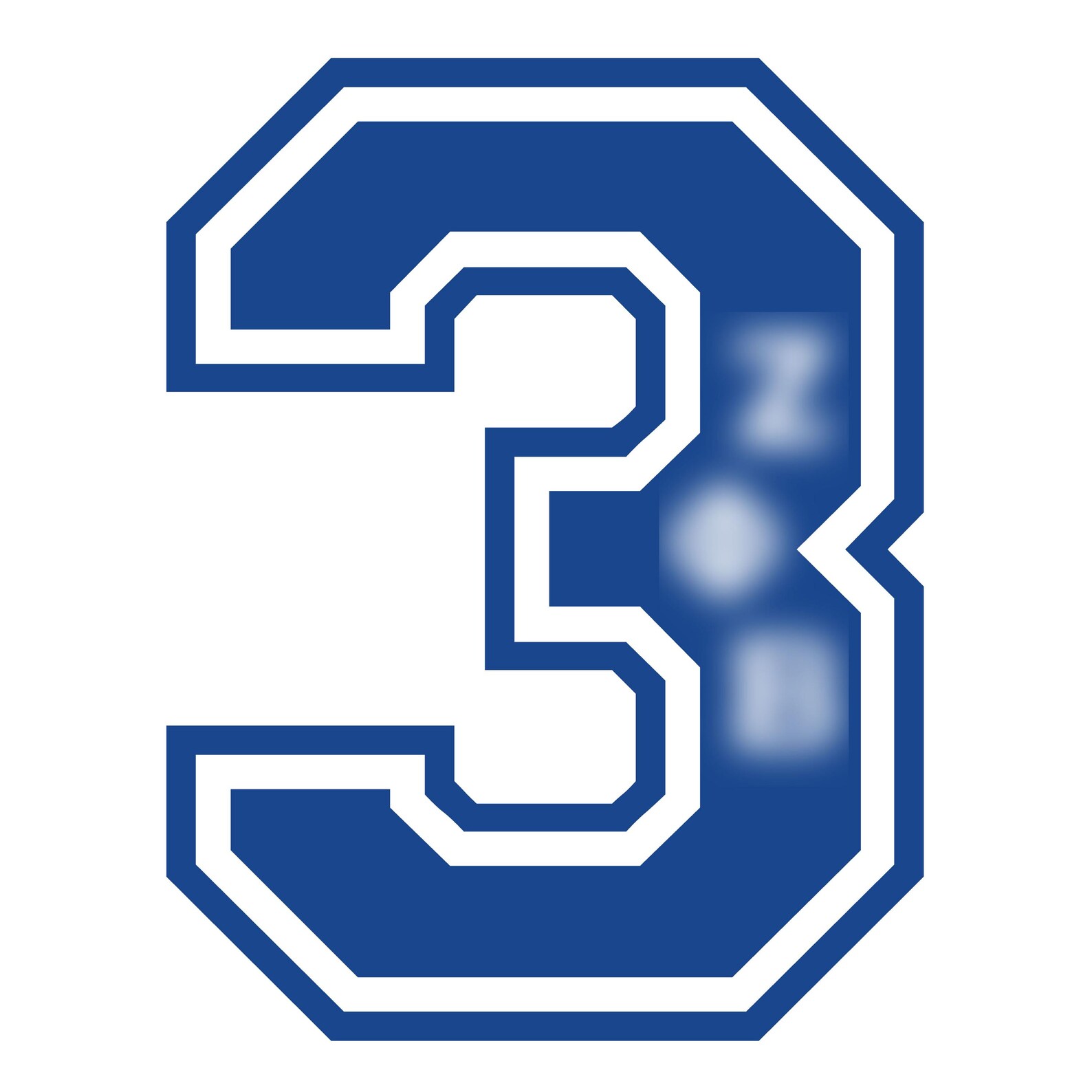 Number 3 With Greek Letters (blue/white) - Etsy