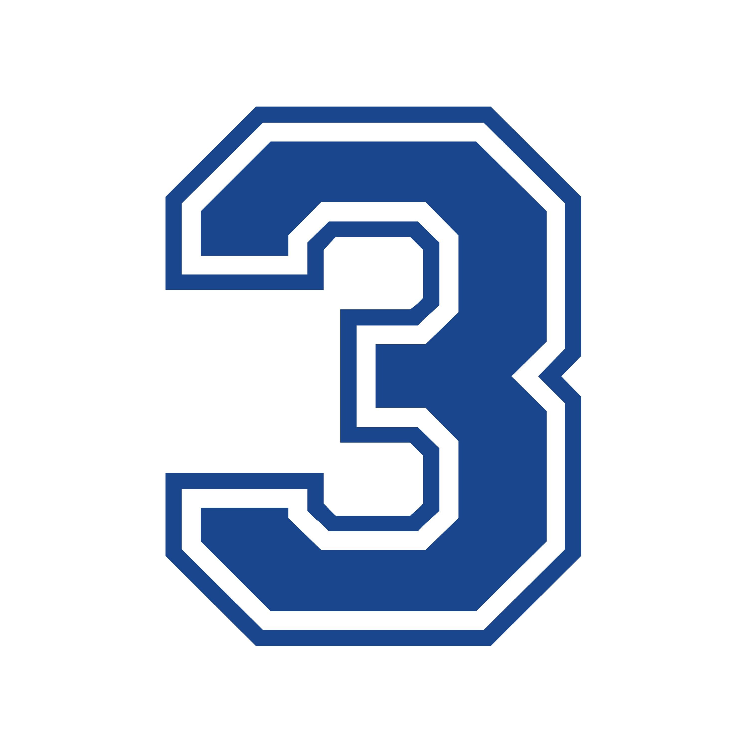 Number 3 With Greek Letters (blue/white) - Etsy