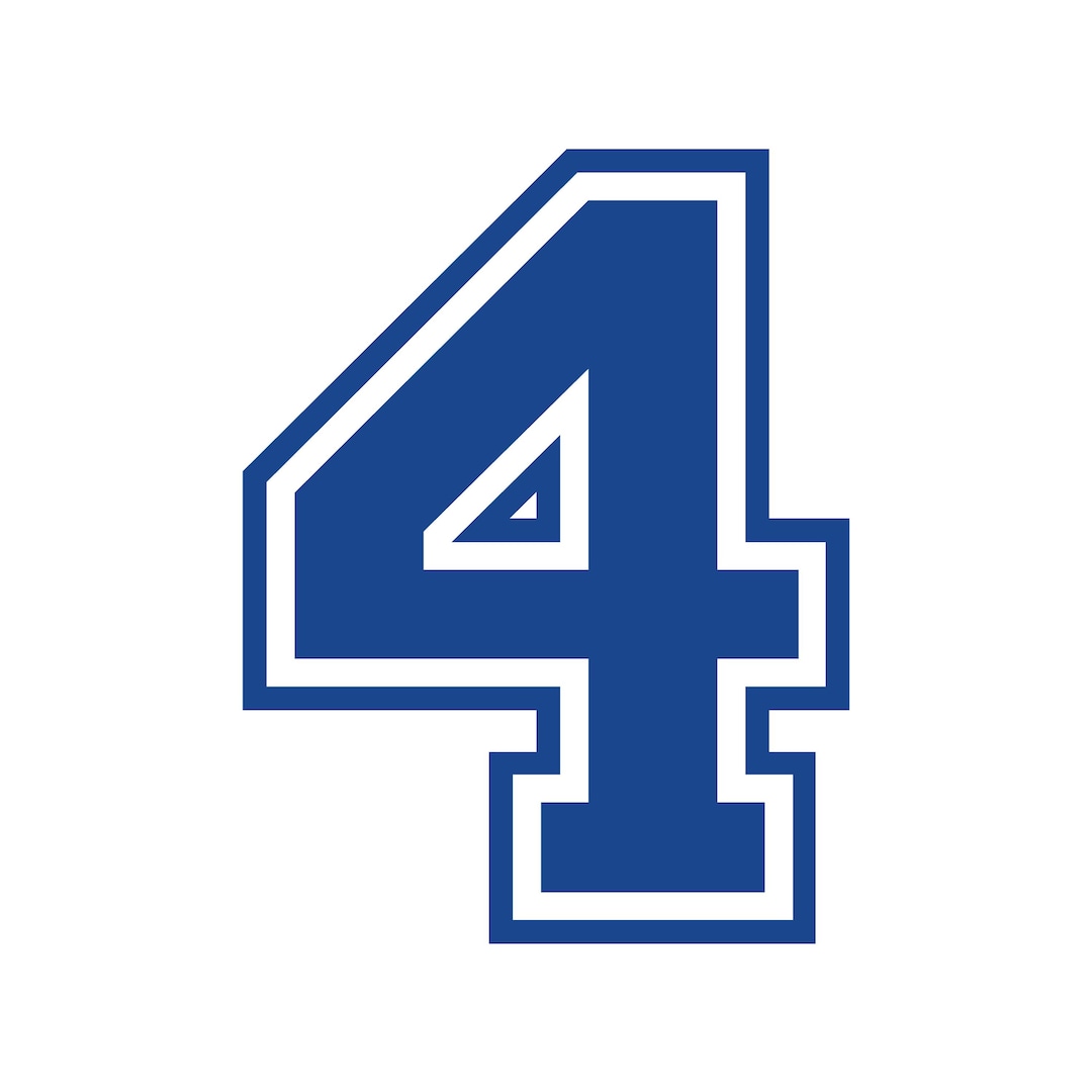 Number 4 With Greek Letters (blue/white) - Etsy