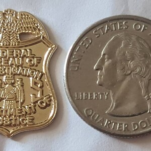 FBI Pin Badge 1 Inch DOJ Gold Plated Special Agent Tie Tac Badge Pin ...