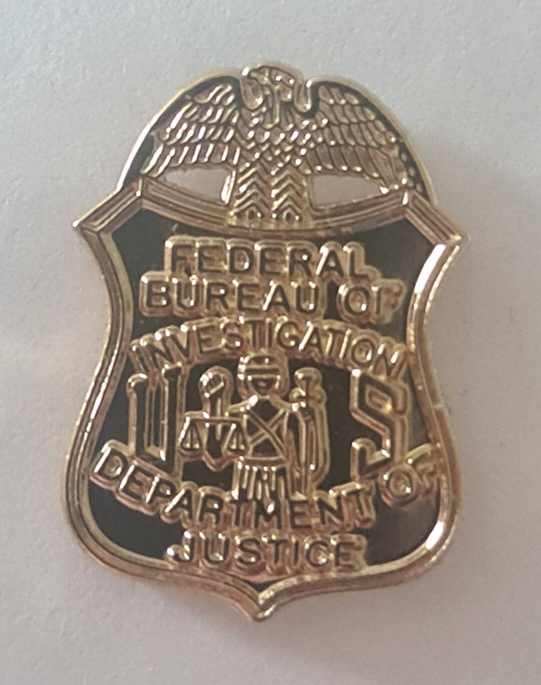 FBI Pin Badge 1 Inch DOJ Gold Plated Special Agent Tie Tac Badge Pin ...