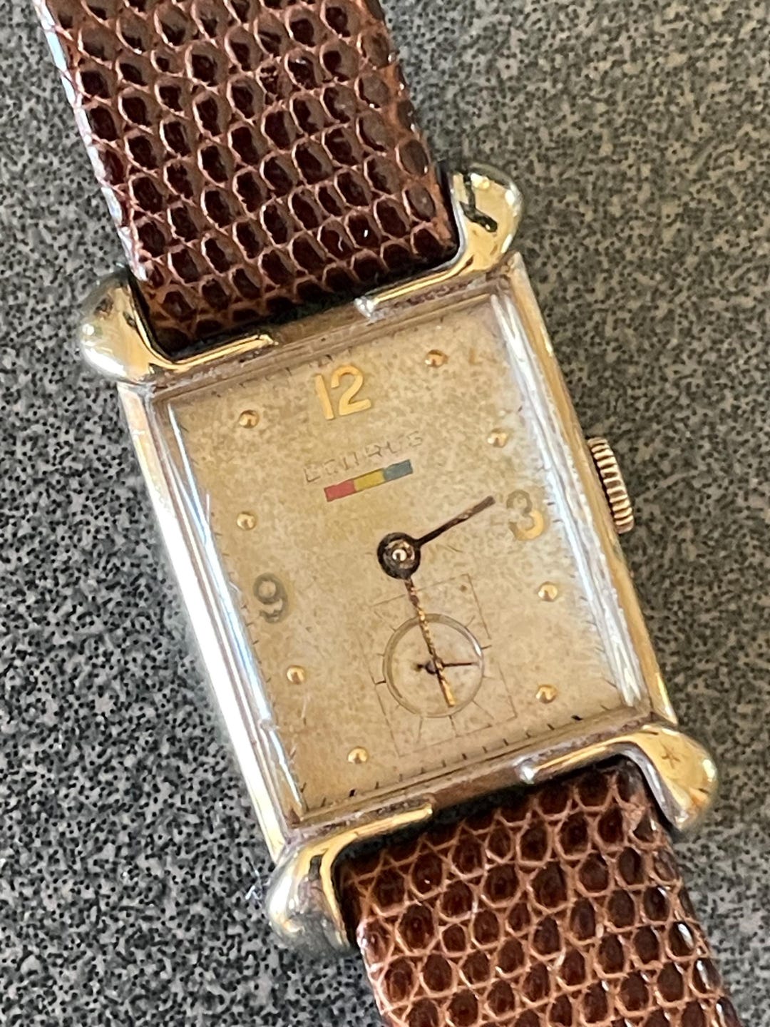 Vintage 1940’s Benrus Tank Style 10k Gold Filed Wristwatch. Model BO 1 ...