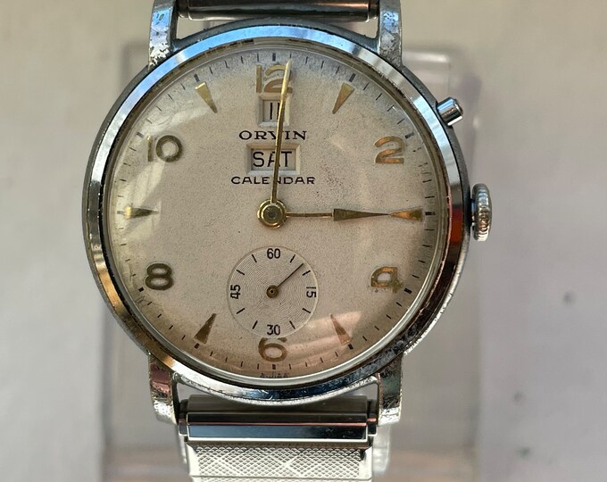 Beautiful Rare Original Swiss Orvin Calendar Wrist Watch With Highly ...