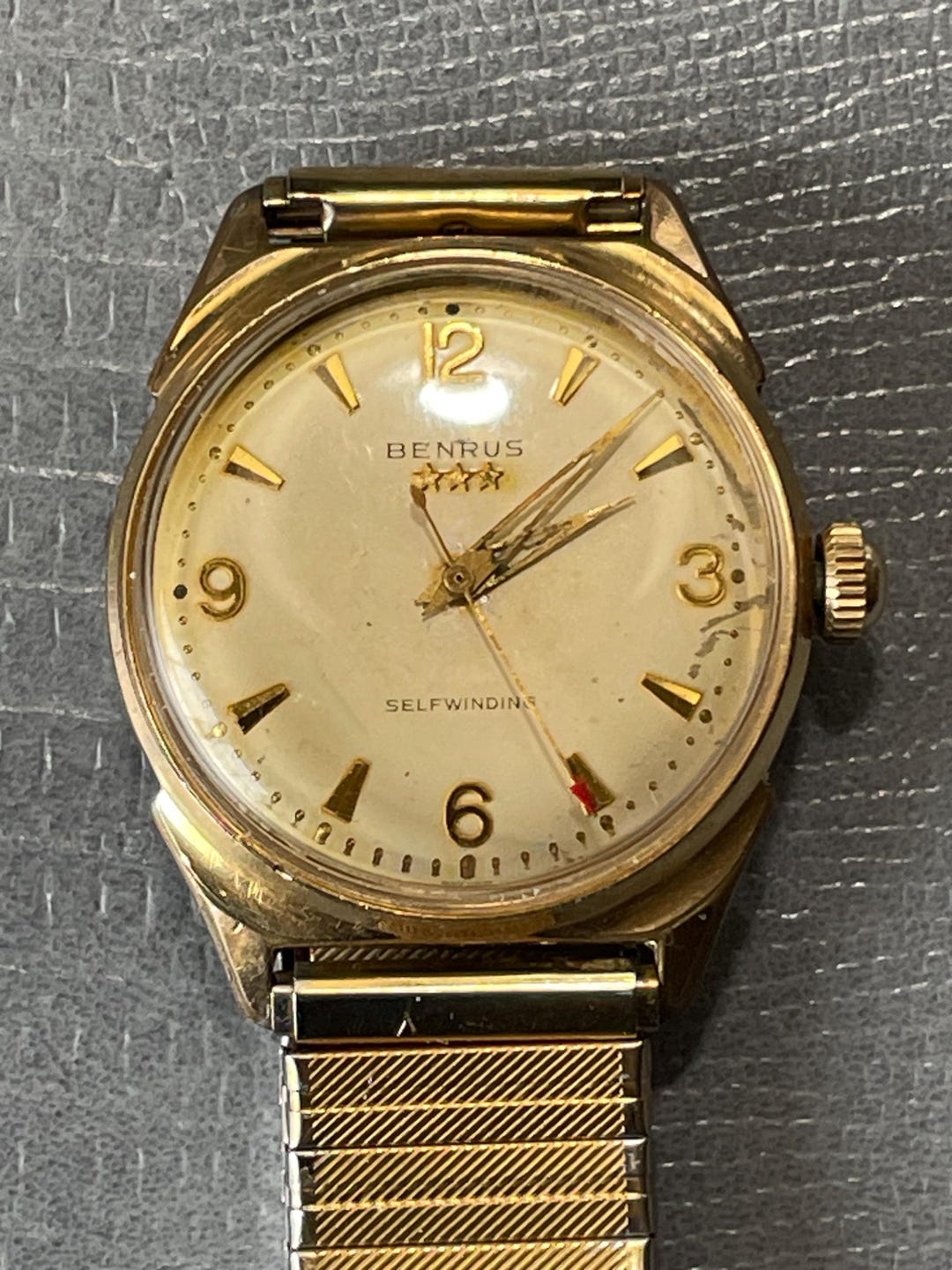 Vintage 1950s Benrus 3 Star Automatic Watch.great Dial,minute Marrkers ...