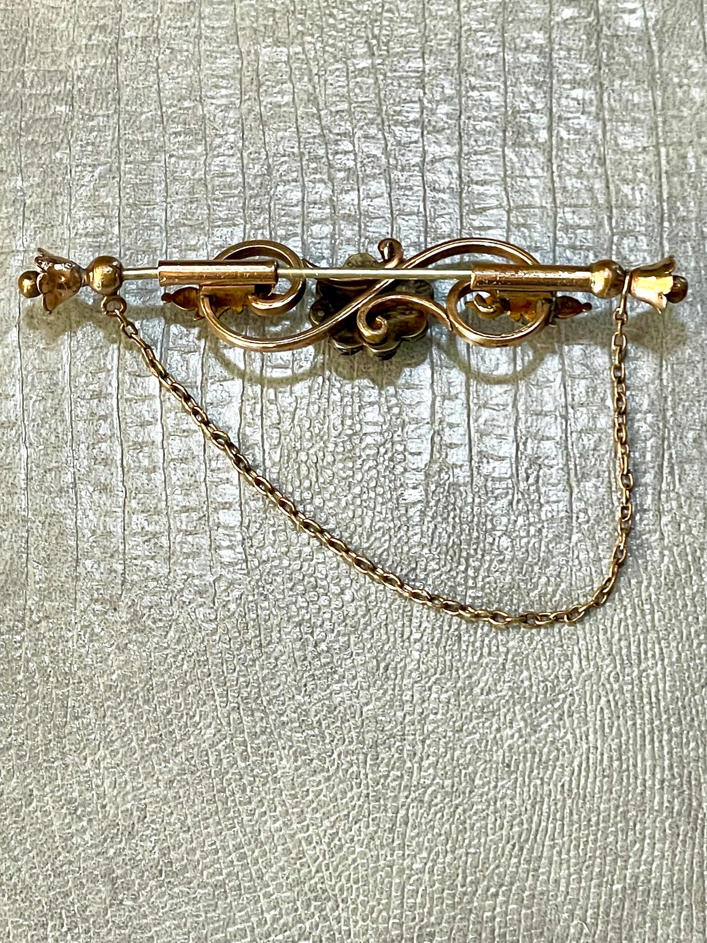 Antique GF Pin/ Brooch Could Be Deco or Victorian.the Trombone Closure ...