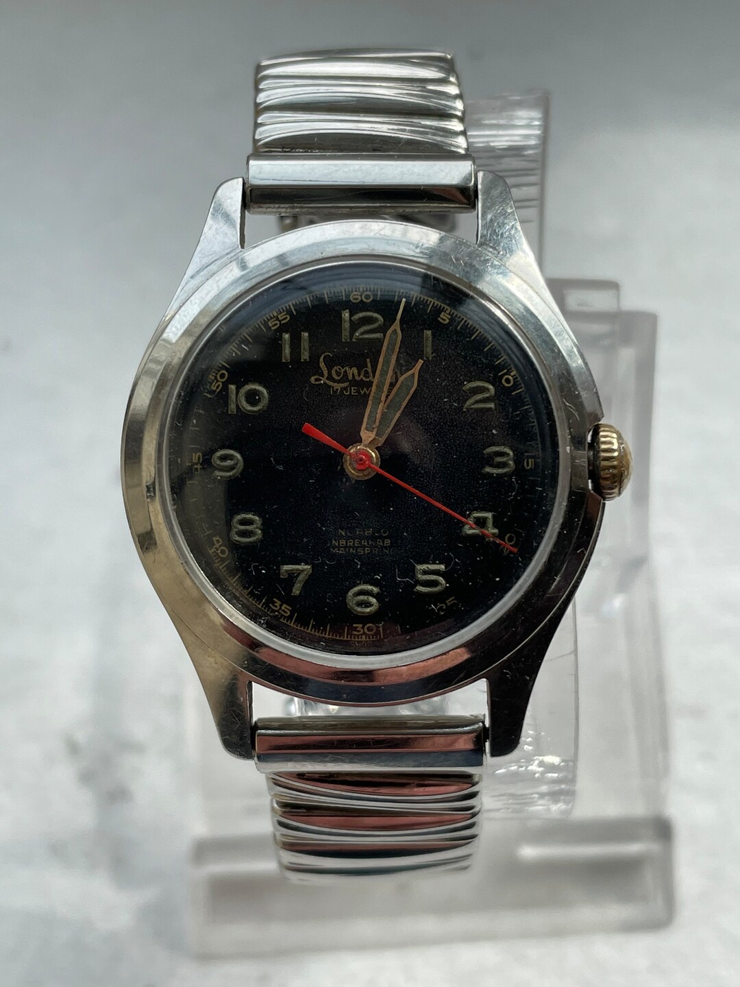 Rare Mid 50’s London Wristwatch Imported by Bergman Watch Company Black ...
