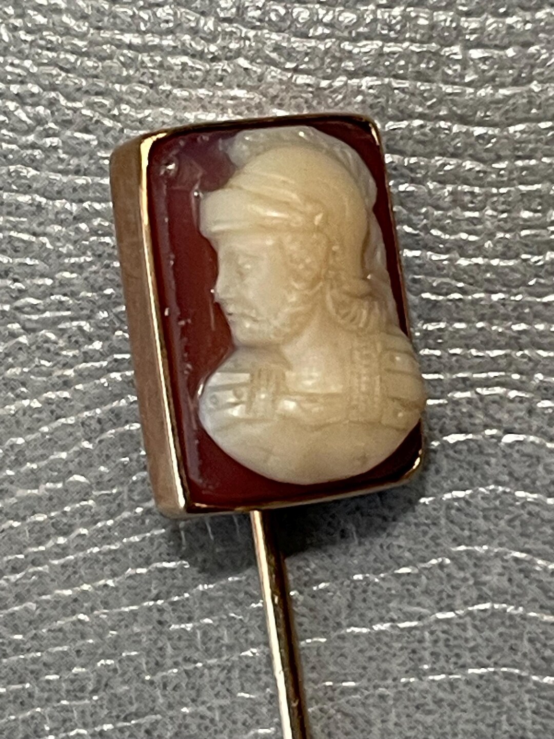 Vintage 10K Roman/ Greek Cameo Stick/ Hat Pin. 2 1/2 Inches Tall, 4.06 ...