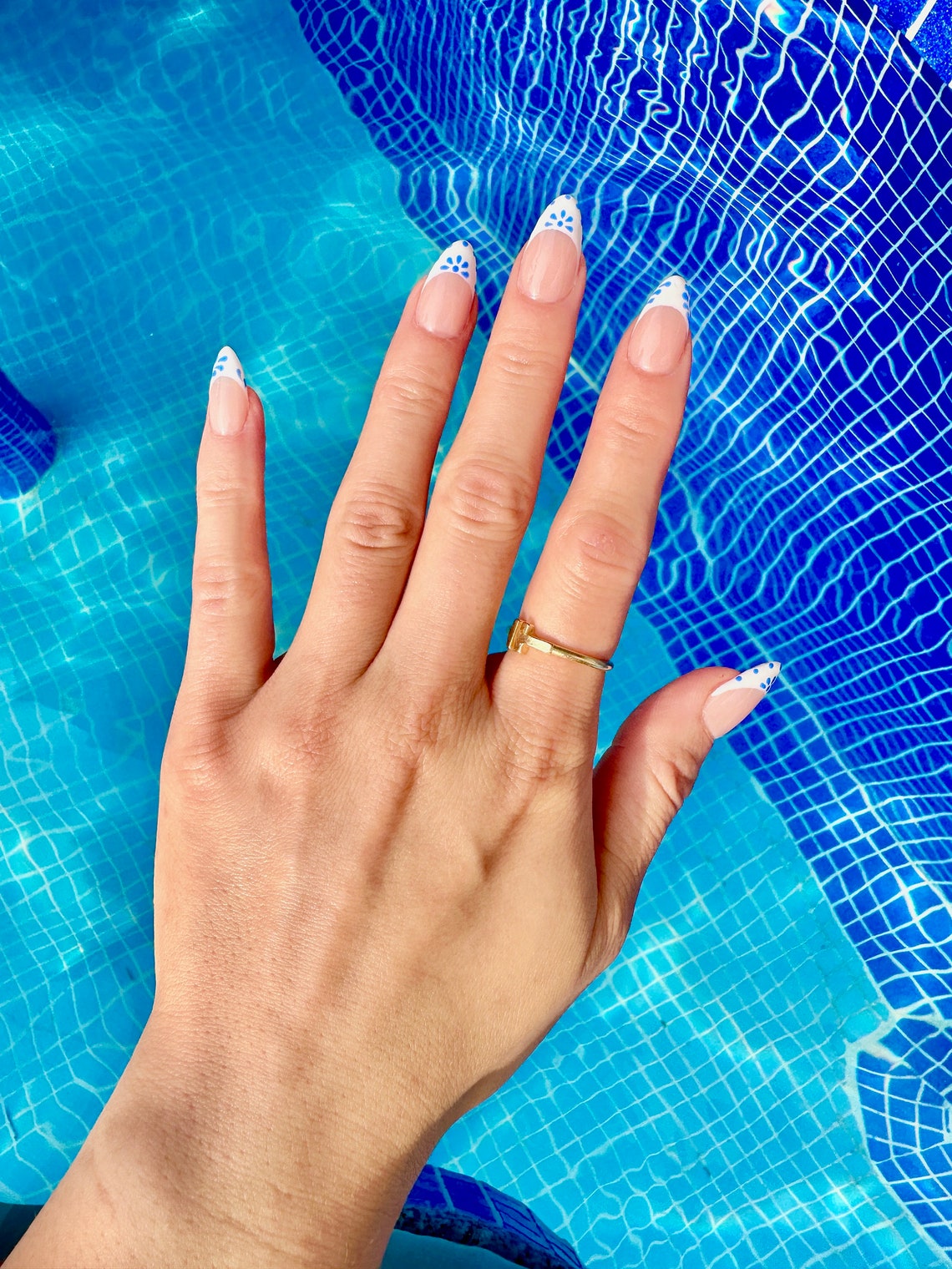 Clase Azul European Tile Press-on Nails | APRES GEL-X Hand-painted ...