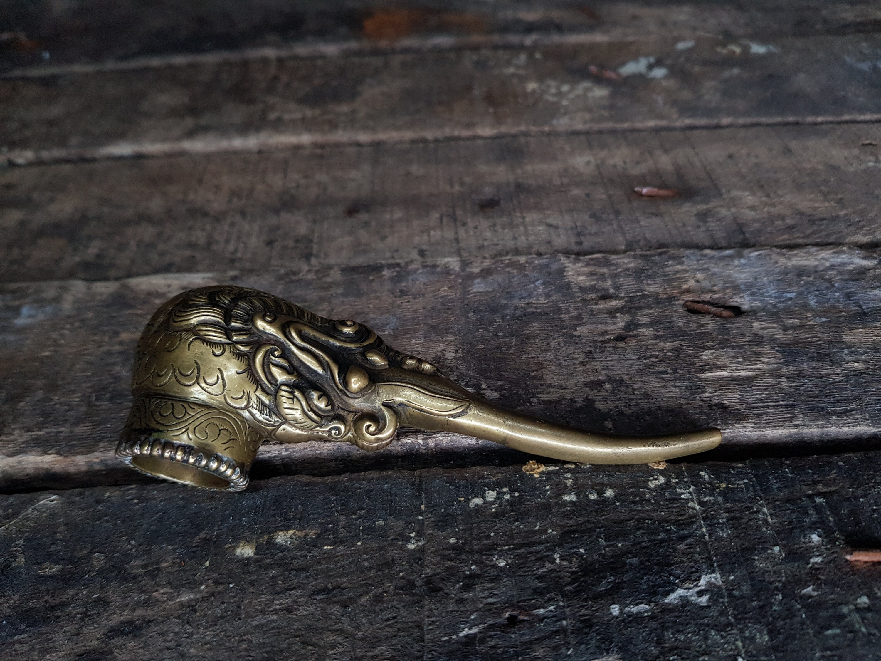 19th Century Handmade Tibetan Tobacco Pipe Carved Dragon, Smoking Pipe ...