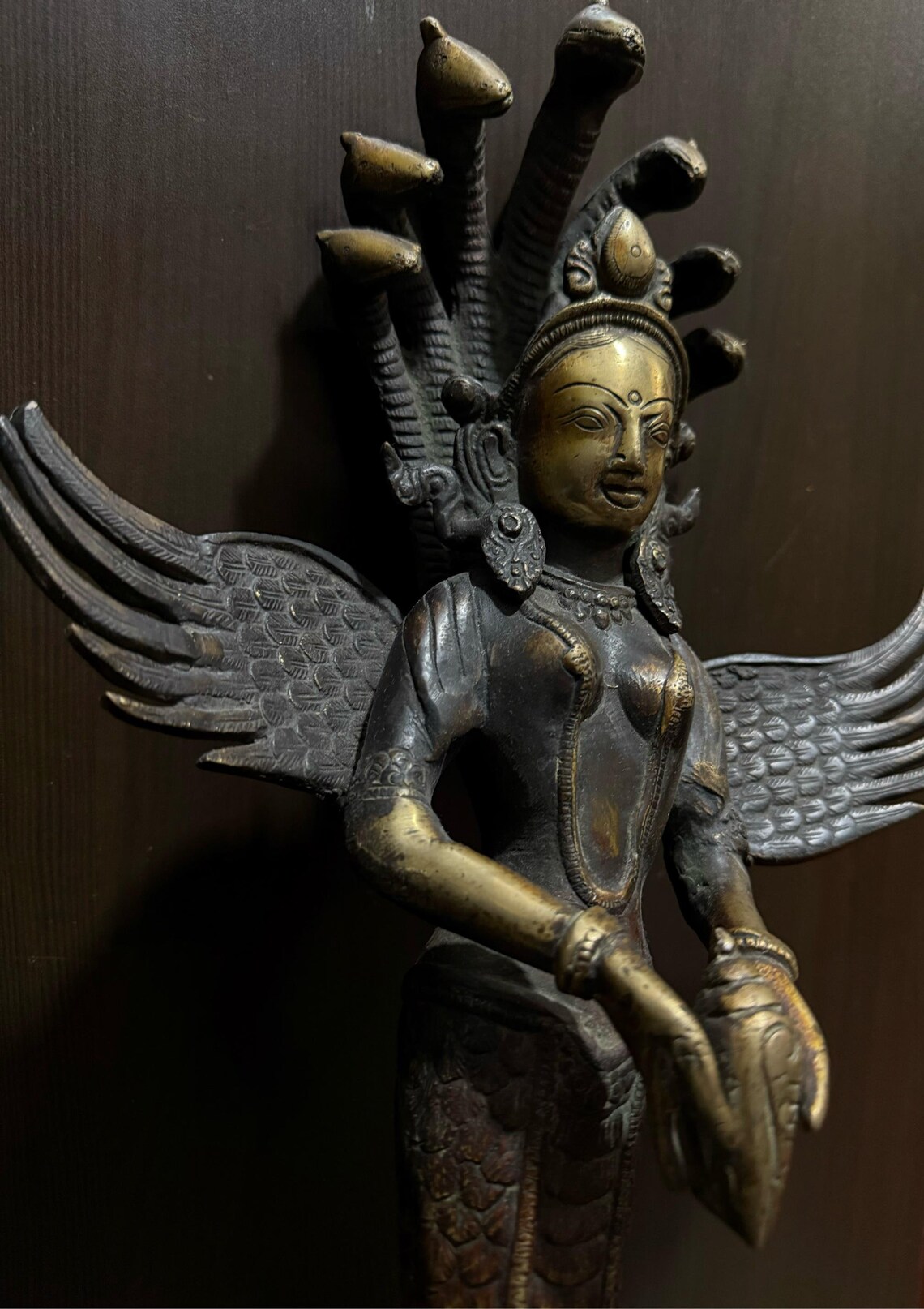 Antique Naga Kanya Bronze Statue: Nepalese Snake Goddess Sculpture - Etsy