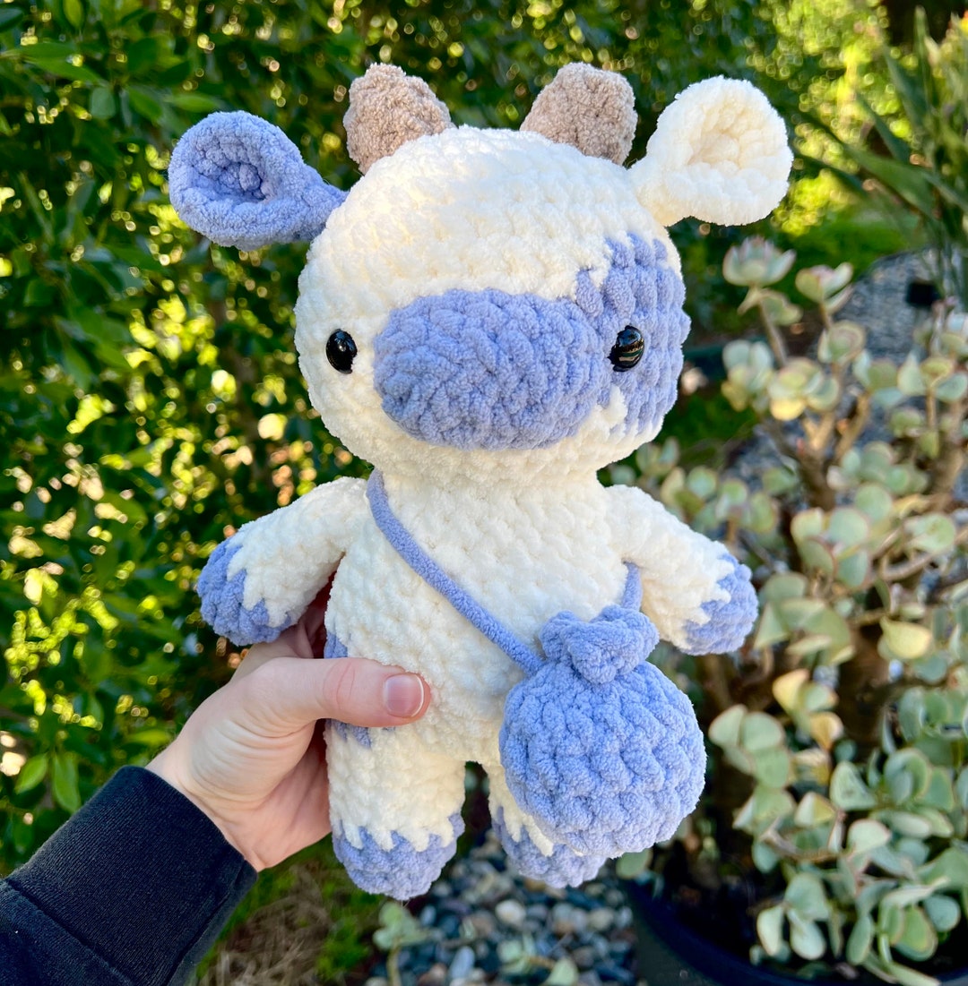 Soft Blueberry Cow Plushie - Etsy