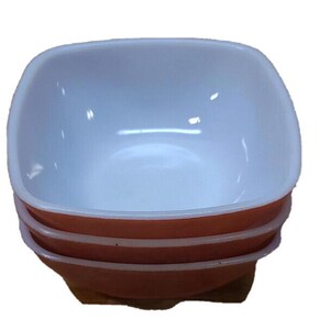 Pyrex Red Square Ovenware 410-12 Oz Dessert Bowls Set of 3 Hostess ...