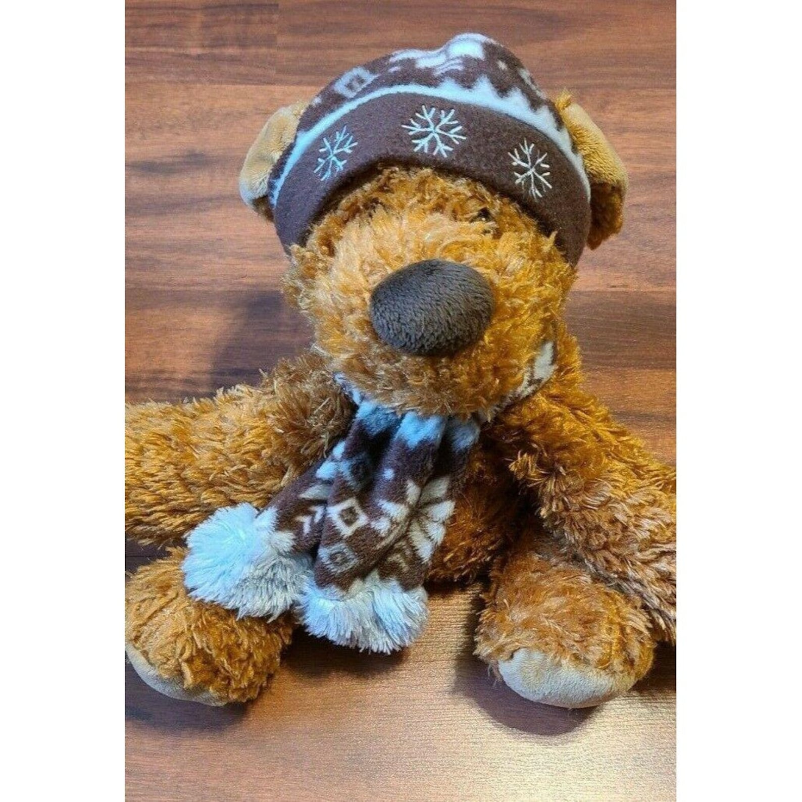 Hugfun International Brown Teddy Bear Plush With Scarf and Hat Stuffed ...