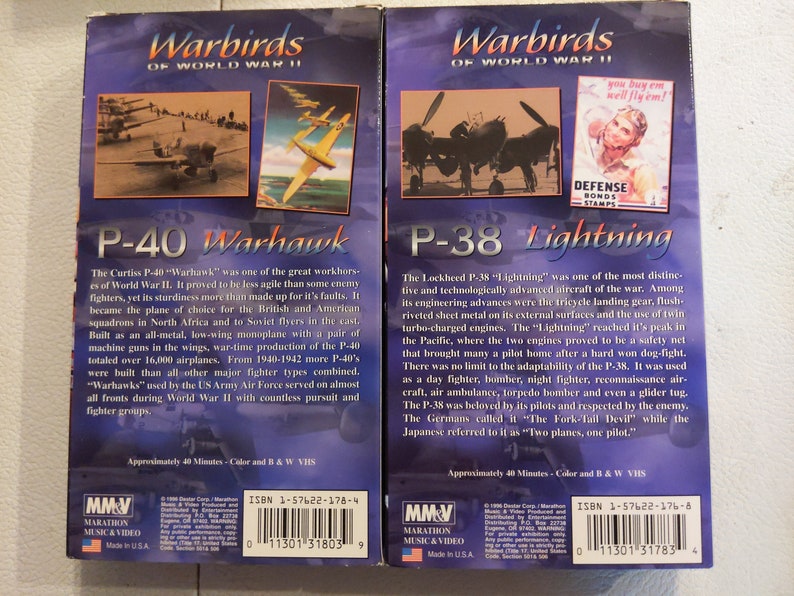 VHS Tapes Warbirds of World War II - Box Set of 7 - Etsy