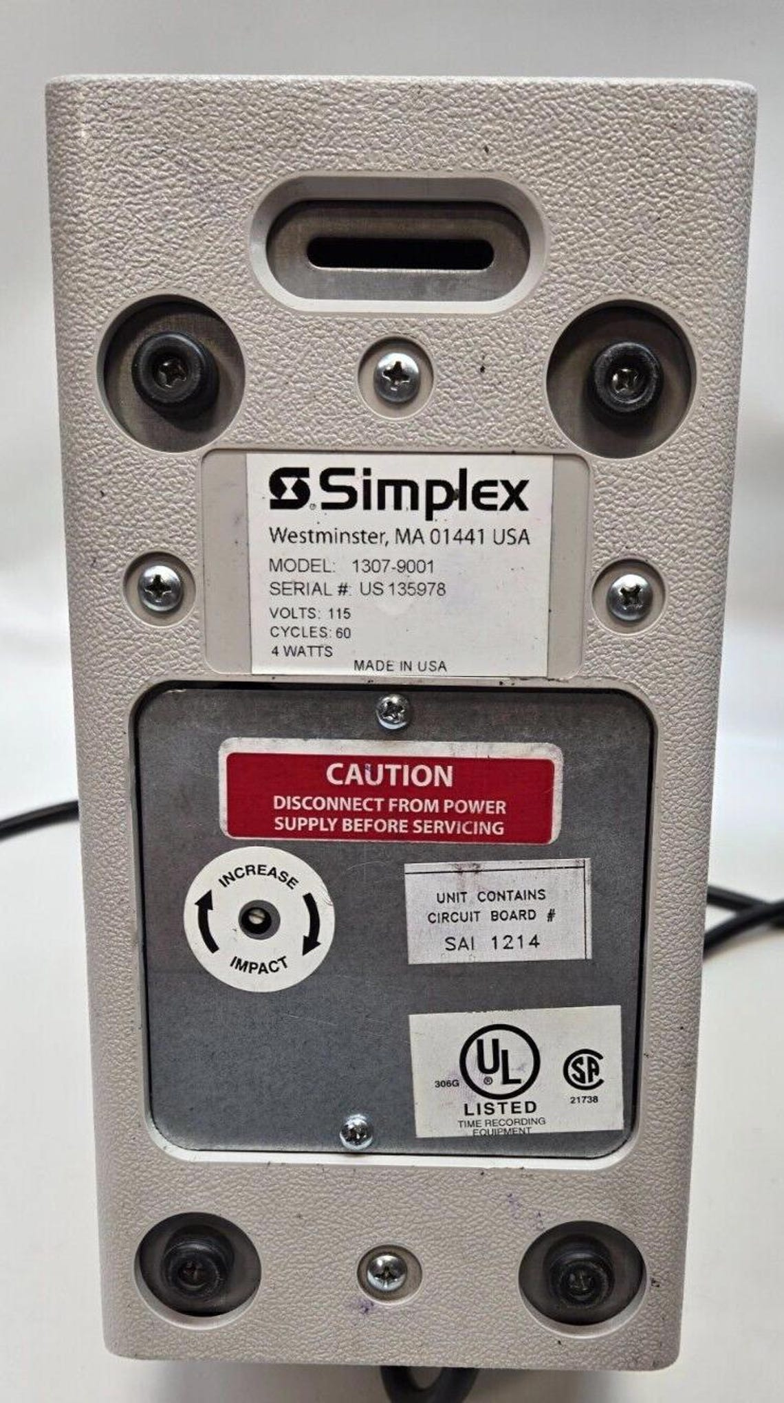 Simplex 1307-9001 Time Stamp Recorder Clock With Key Tested - Etsy