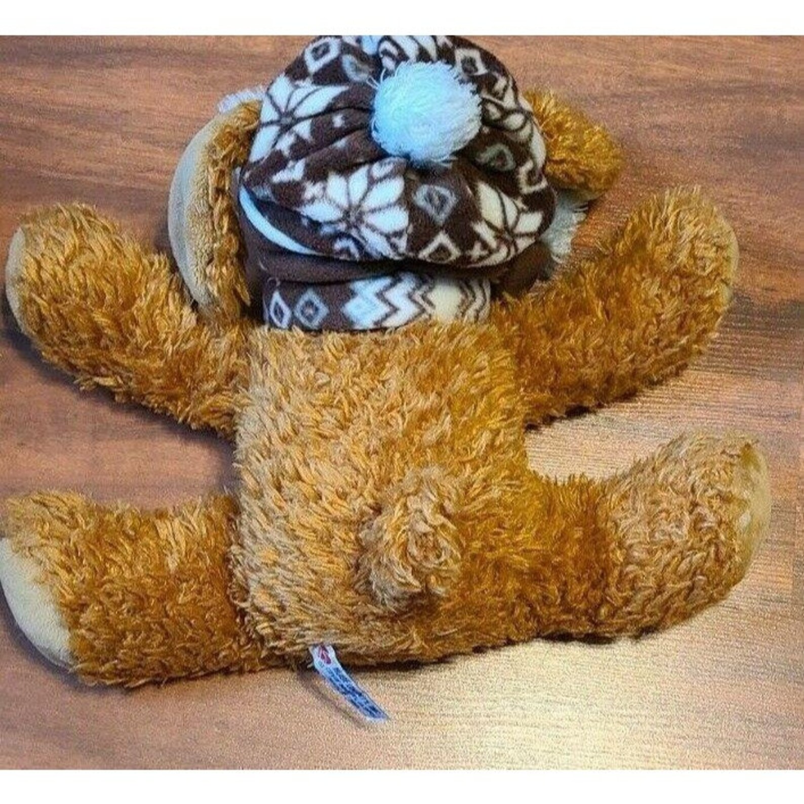 Hugfun International Brown Teddy Bear Plush With Scarf and Hat Stuffed ...