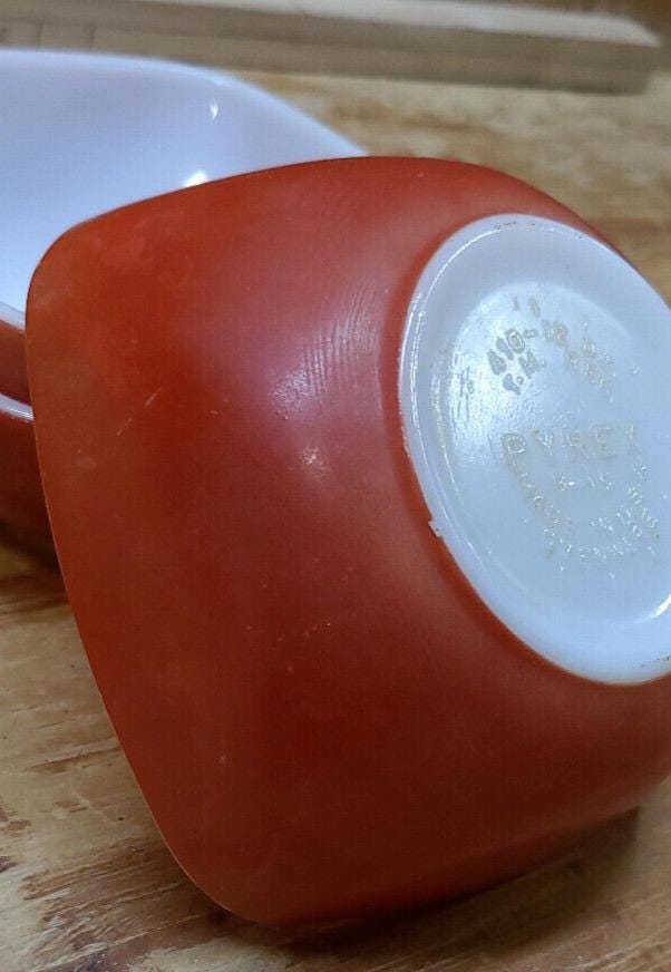 Pyrex Red Square Ovenware 410-12 Oz Dessert Bowls Set of 3 Hostess ...