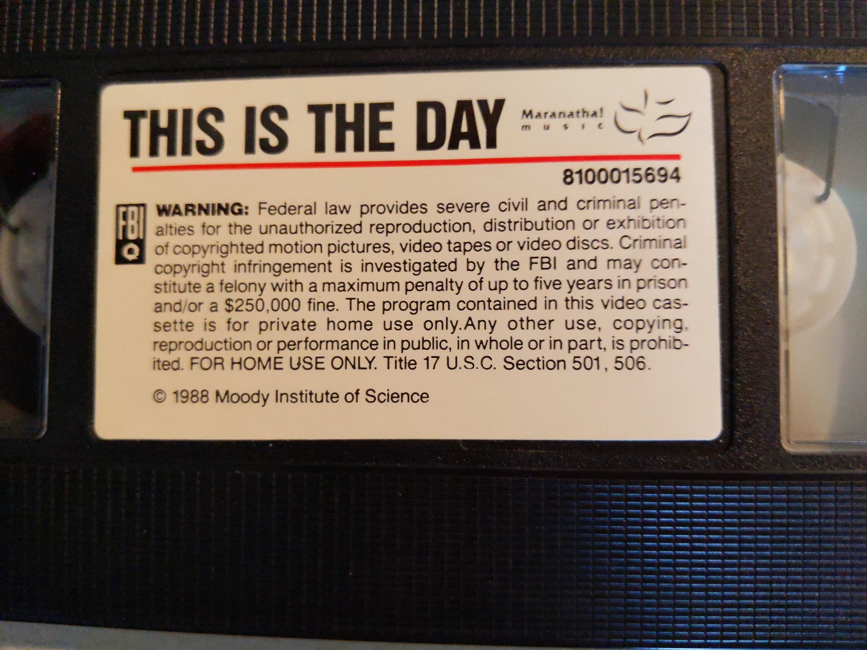 VHS Tape This is the Day Maranatha Presents Inspirational Video - Etsy