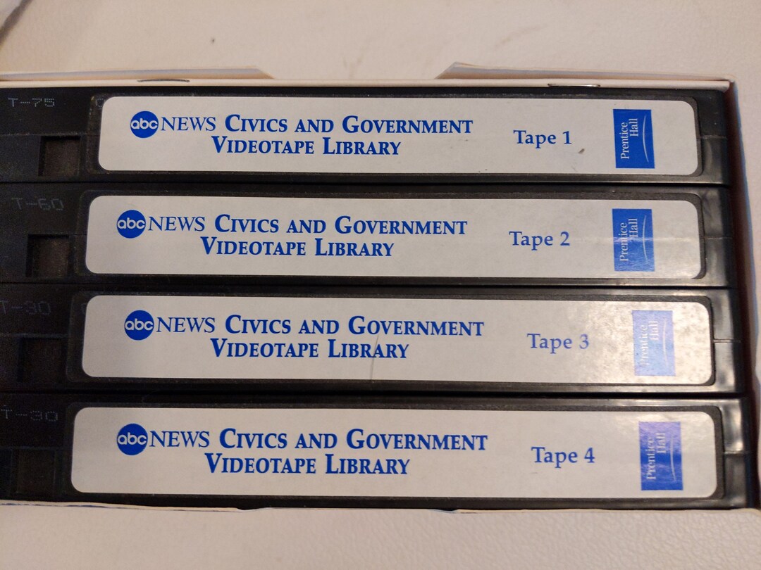 ABC NEWS 4 VHS Tapes Civics and Government Prentice Hall W/teachers ...