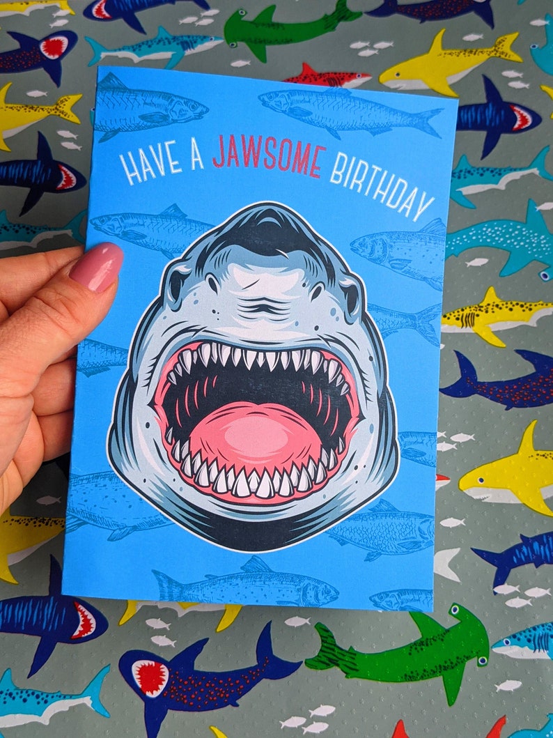 Printable Shark Birthday Card Little Boy Birthday Card | Etsy