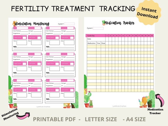 IVF Planner Inserts With Medication Tracker and Stimulation | Etsy