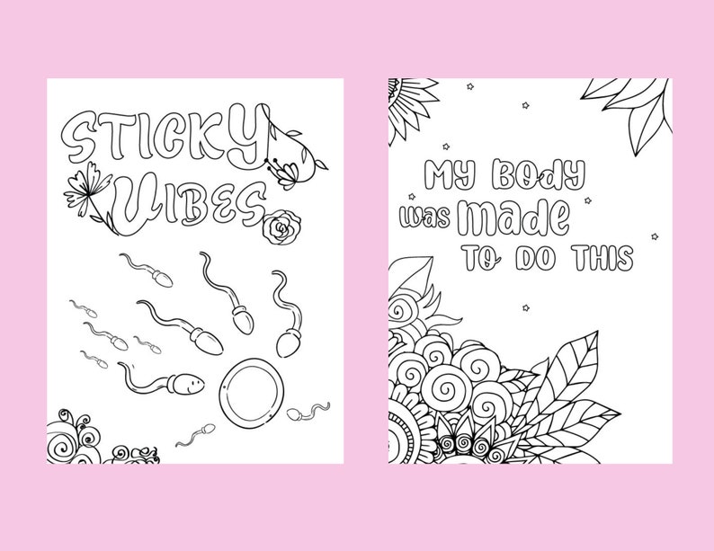 Printable IVF Coloring Pages, Fertility Coloring Book, Pregnancy ...