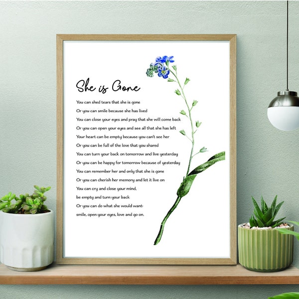 She is Not Gone Poem - Etsy