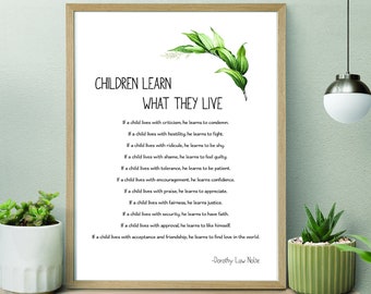Children Learn What They Live - Etsy