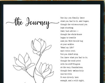 The Journey by Mary Oliver - Etsy